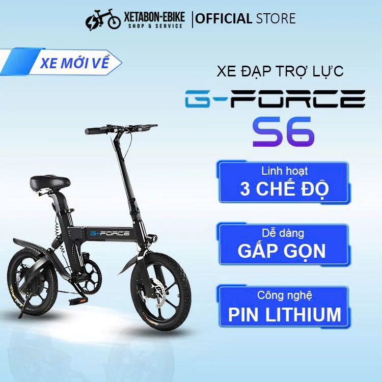 Xe điện trợ lực G-FORCE S6 động cơ 350W. Xe đạp trợ lực điện gấp gọn bỏ ...