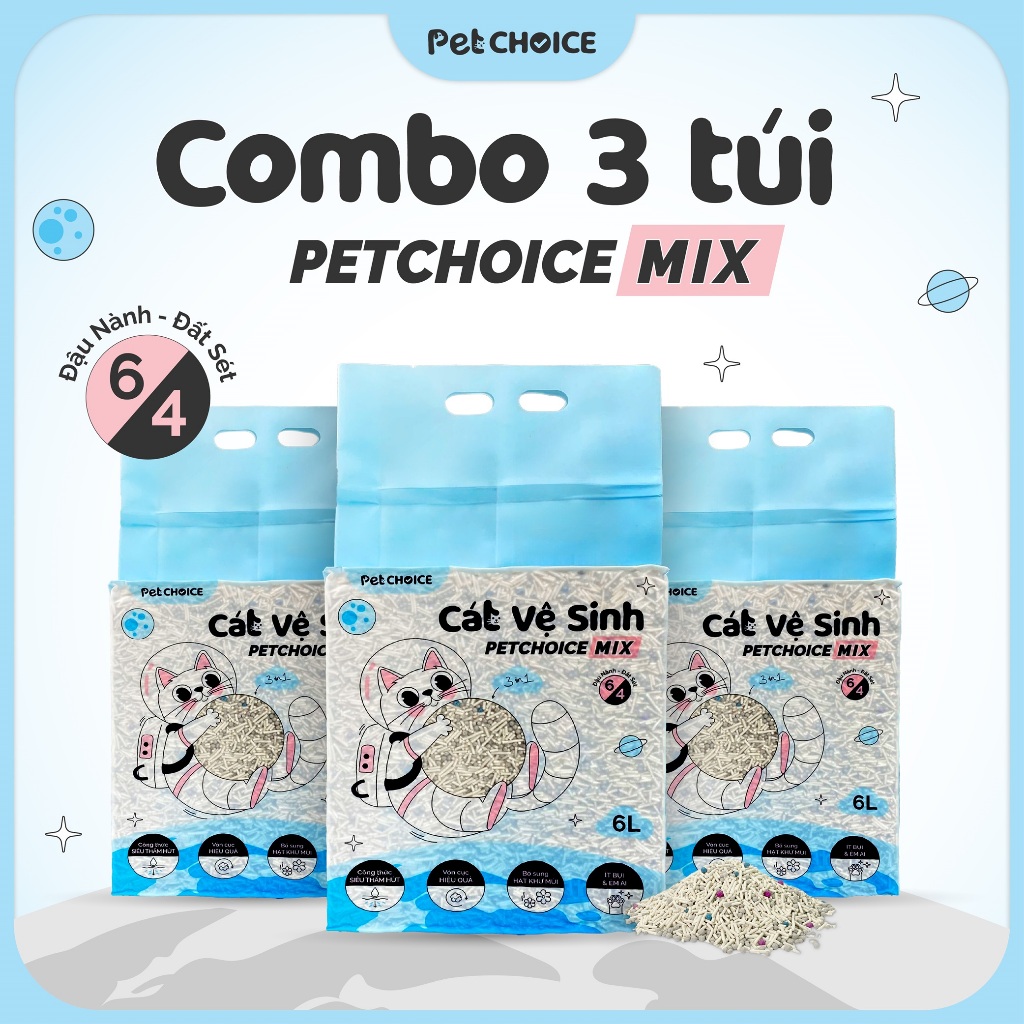 Combo Cát Mèo Đậu Nành Mix Đất Sét PetChoice 6L/2KG, Cát Vệ Sinh Cho Mèo | Shopee Việt Nam