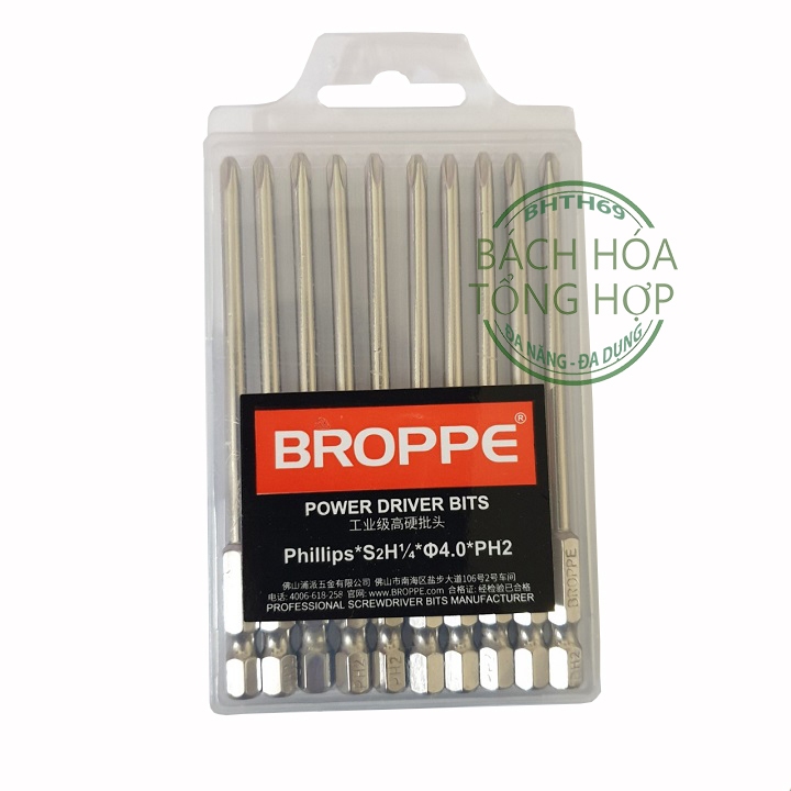 Mũi vít bake, mũi tô vít phi 4 PH2 chuôi lục giác cho máy khoan dài 100mm hãng Broppe | Shopee ...