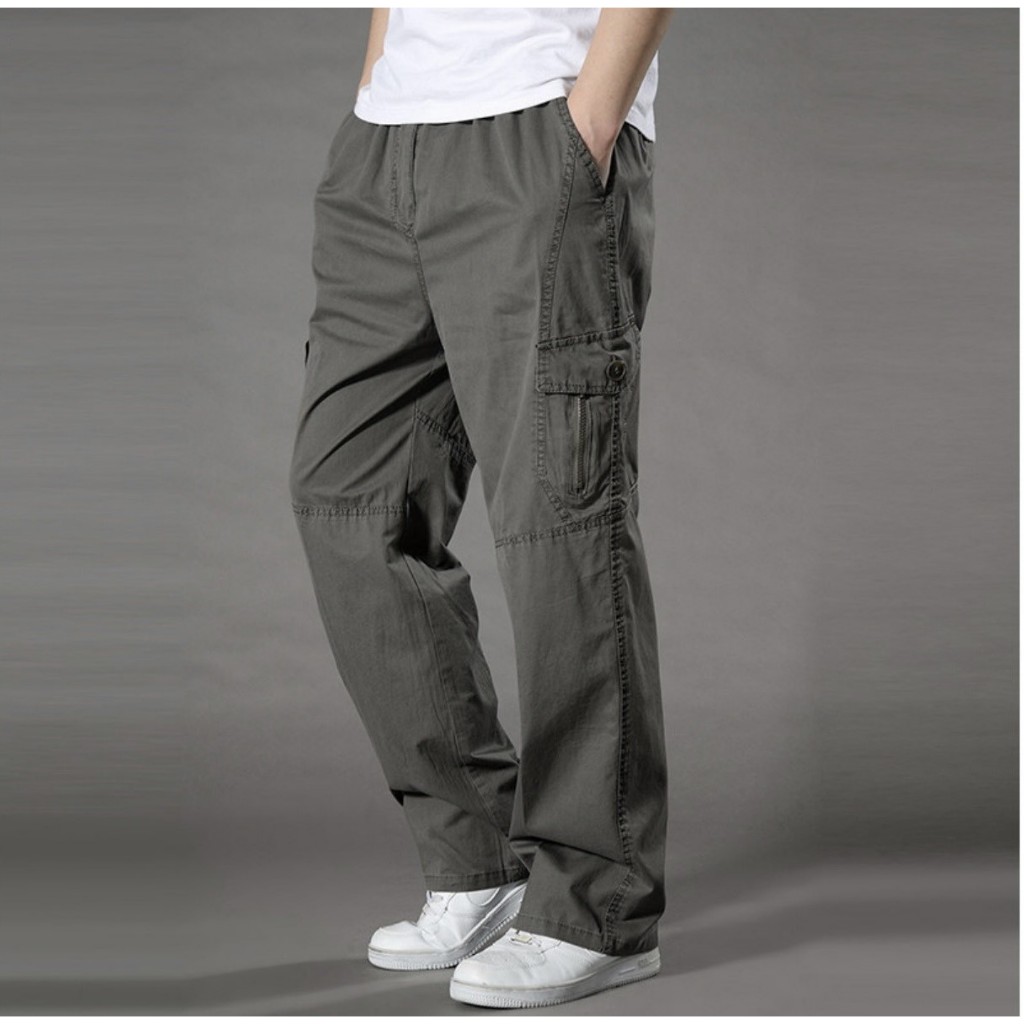 QUẦN KAKI AUTHINK ỐNG RỘNG DÁNG UNISEX, CẠP CAO CHUN TÚI HỘP, KIỂU DÁNG ...