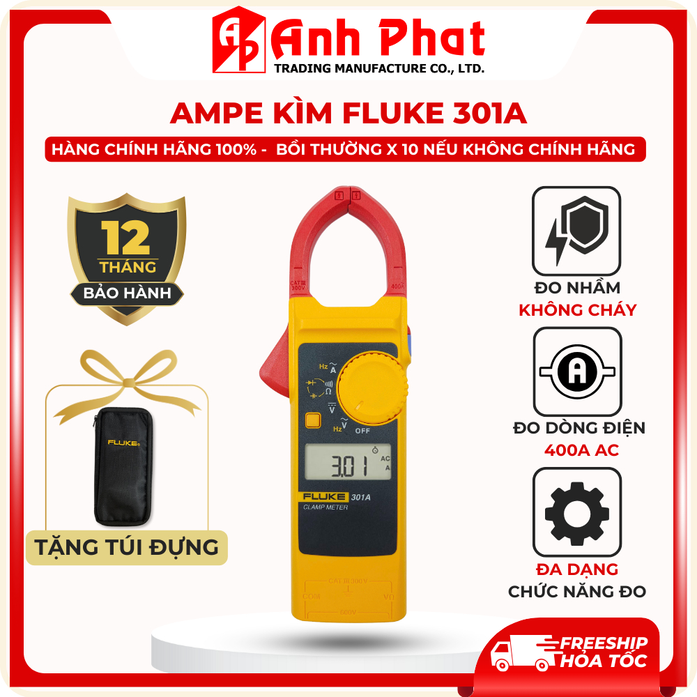 [FLUKE TRỢ GIÁ SỐC] Ampe Kìm Đo Điện FLUKE 301A/B/C Cao Cấp Bền Bỉ, CHÍNH HÃNG - Anh Phát ...