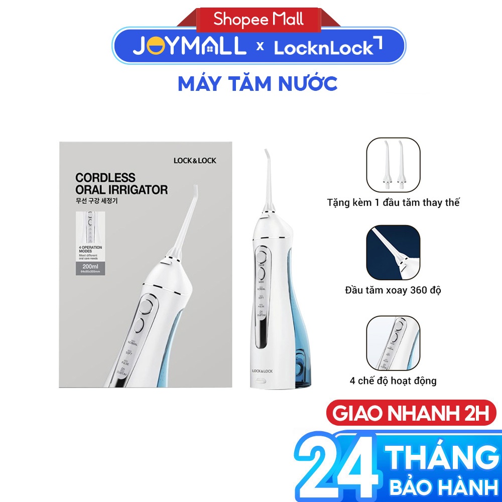 Máy Tăm Nước Không Dây LocknLock 200ml ENR156BLU, Hàng Chính Hãng, Dùng ...