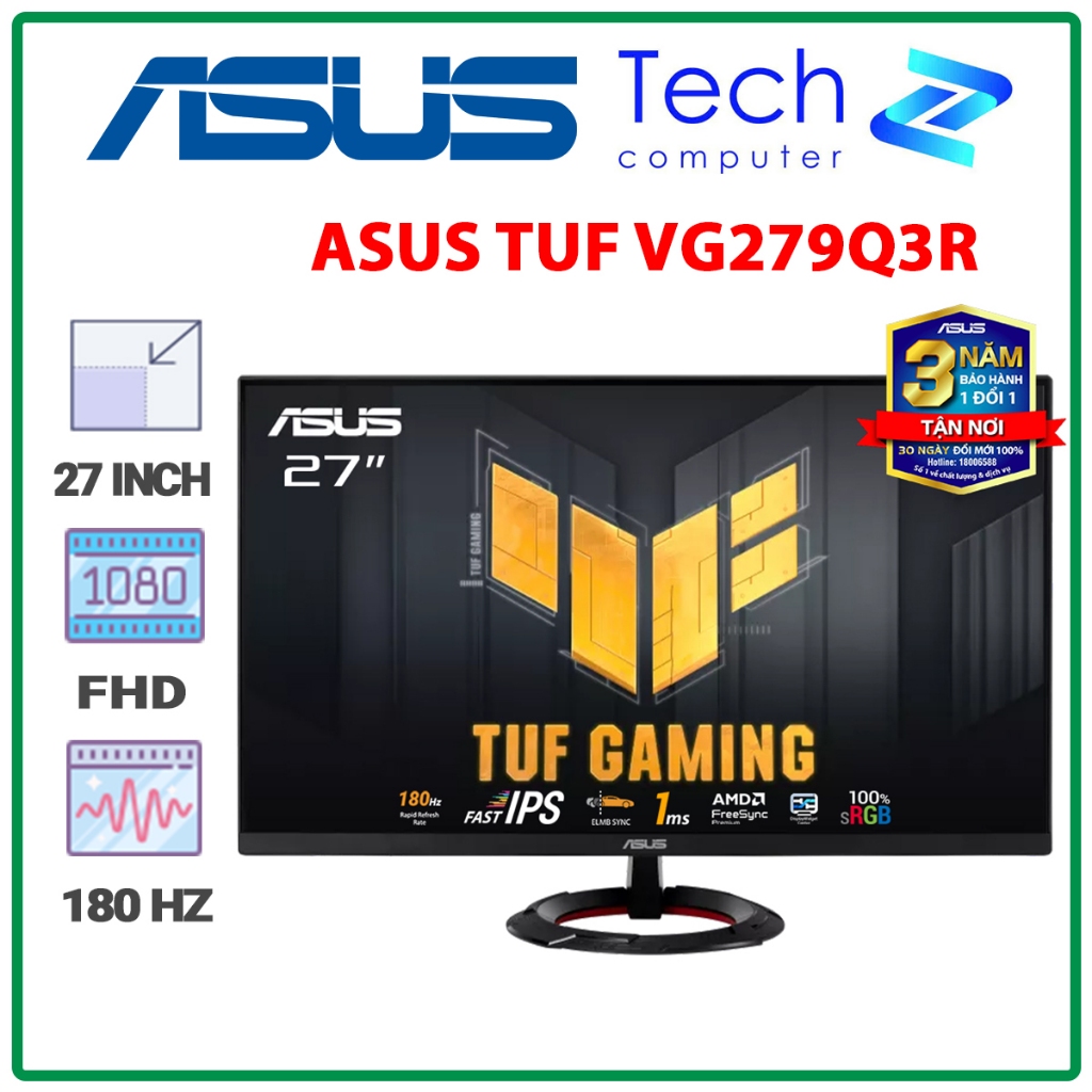 Màn Hình Gaming ASUS TUF VG279Q3R (27 Inch - IPS - FHD -180Hz - 1ms - Loa Tích Hợp - FreeSync ...