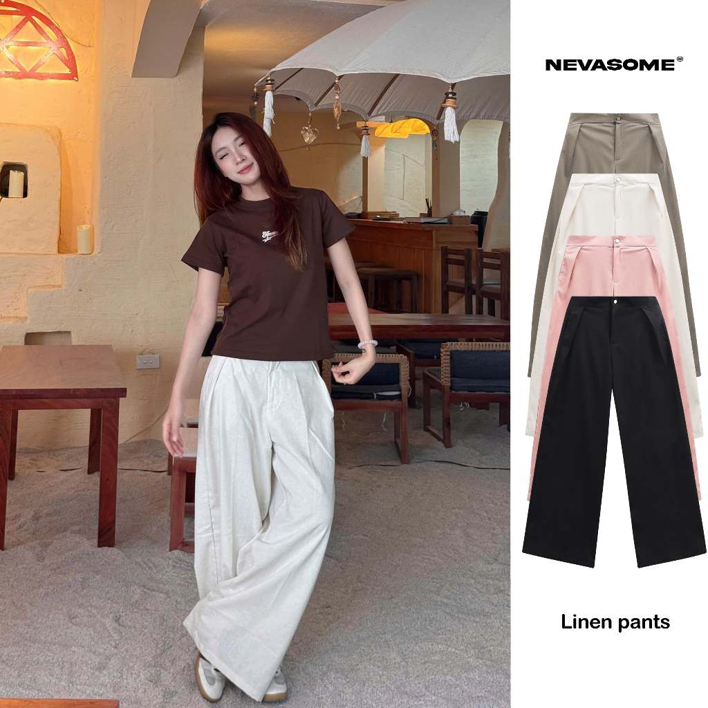 Quần Đũi Suông Local Brand NEVASOME Basic 4 màu Nữ Womenswear | Shopee ...