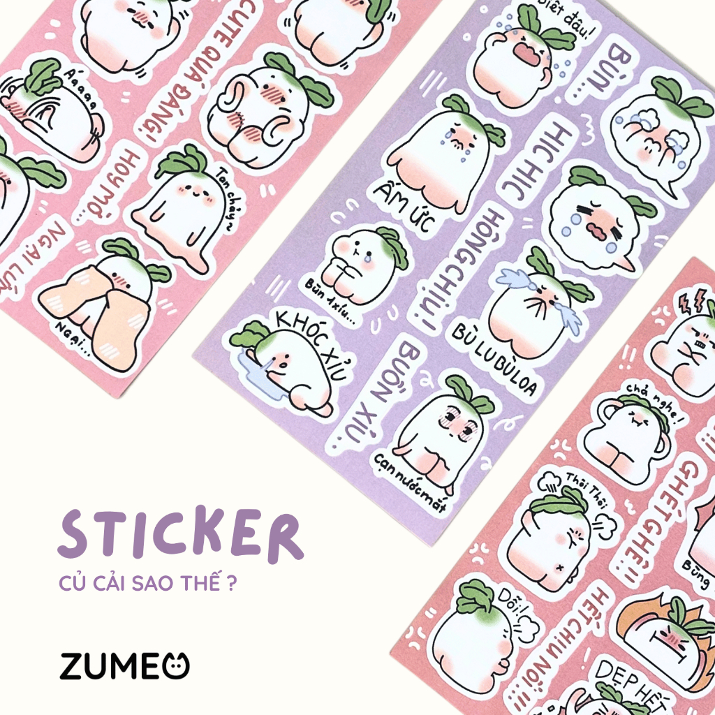 [Zumeo] Sticker Củ Cải Ngộ Nghĩnh | Shopee Việt Nam