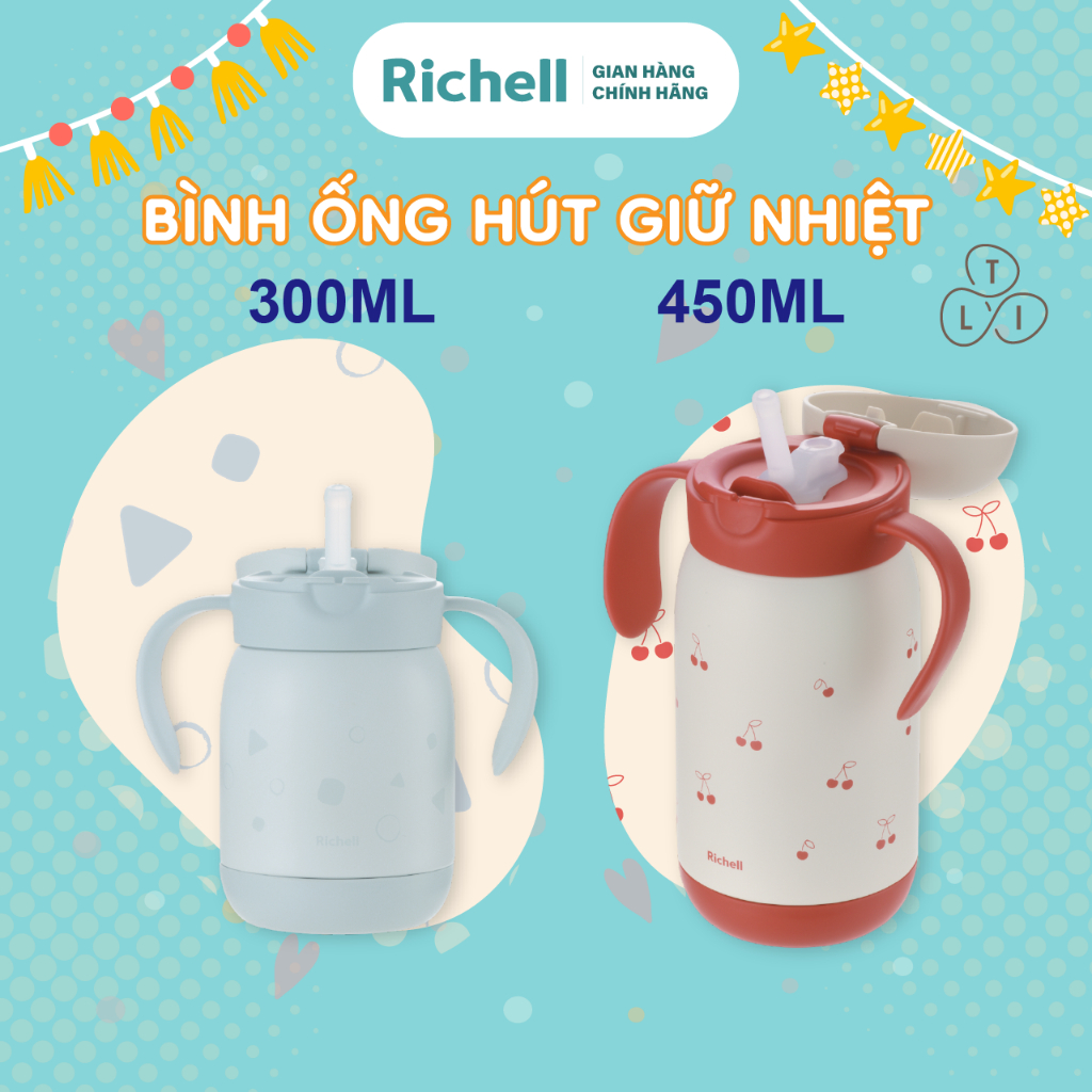 Bình giữ nhiệt có ống hút RICHELL Nhật TLI 300ml-450ml | Baby | Shopee Việt Nam