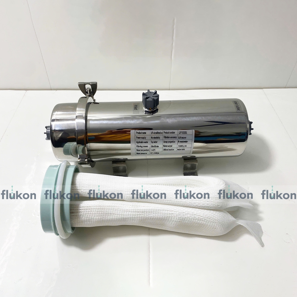 Máy lọc nước UF Flukon (R-PVDF), lọc nước đầu nguồn, lọc nước sinh hoạt, nước máy 1000L/H ...