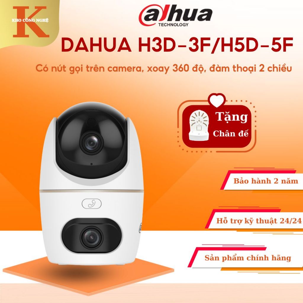 Camera Wifi DAHUA 2 Mắt HERO DUAL D1 DH-H3D-3F 6MP/DH-H5D-5F 10MP, Đàm ...