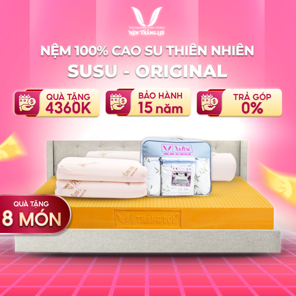 Nệm 100% Cao Su Thiên Nhiên, Nệm Thắng Lợi SuSu Original | Shopee Việt Nam