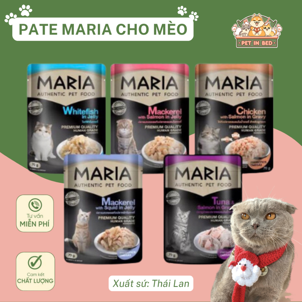 Maria (70g) / Pate Maria cao cấp dành cho mèo thịt thật, chất lượng ...