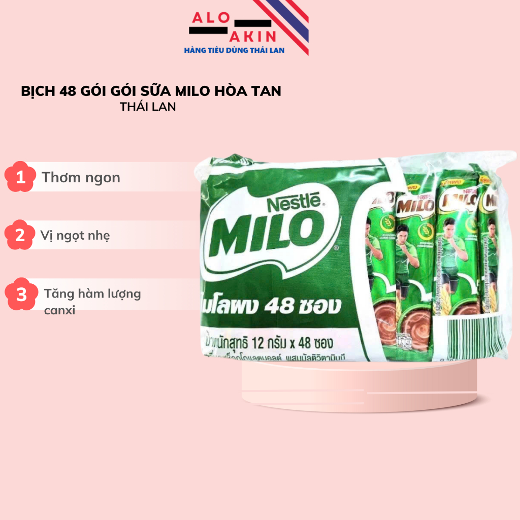 1 bịch 48 gói gói sữa Milo hòa tan Thái Lan thơm ngon | Shopee Việt Nam