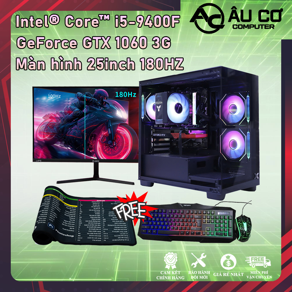Full Bộ PC Gaming Màn hình 180hz / i5 9400f / GTX 1060 3G / Ram 16Gb ...