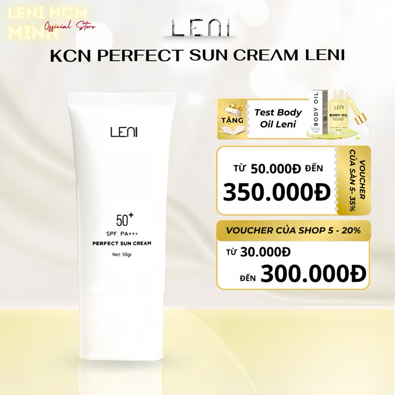 (LENI HCM - CHÍNH HÃNG) Kcn LENI perfect Sun Cream Spf 50+ (TẶNG 1 TAY ...