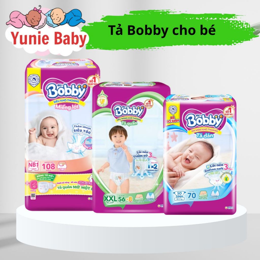 [Chính Hãng] Miếng Lót Bobby/ Tả dán Bobby cho bé từ 0m+ NB1(108)/S80 ...