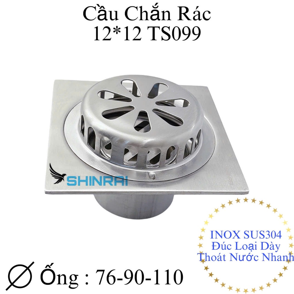 ( Loại Dày 420G - 12*12 Cm TS099 ) Cầu Chắn Rác , Thoát Sàn Sân Thượng ...