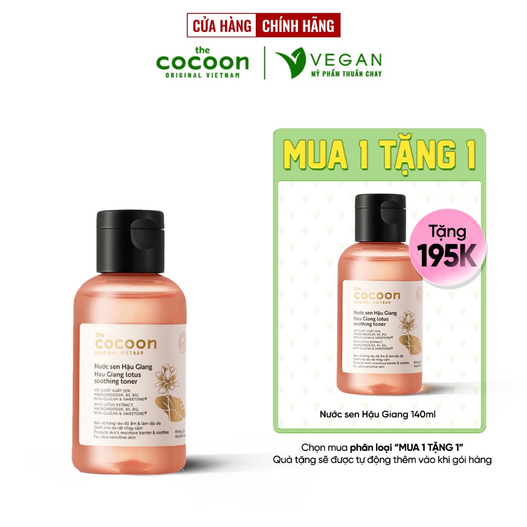 Toner Nước cân bằng da Sen Hậu Giang cocoon 140ml VEGAN - Mỹ Phẩm Thuần ...