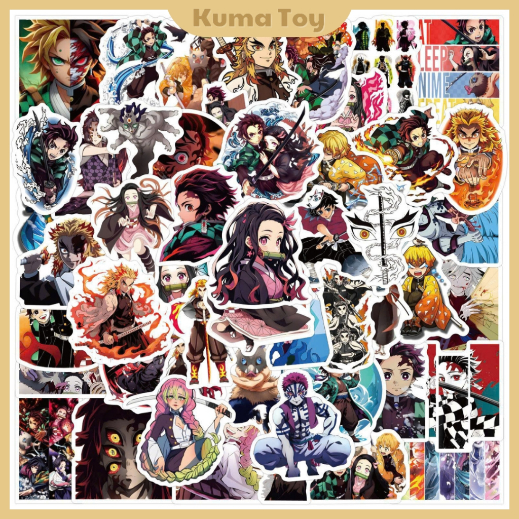Bộ sticker 100 mẫu Kimetsu no Yaiba anime thanh kiếm diệt quỷ - decal ...