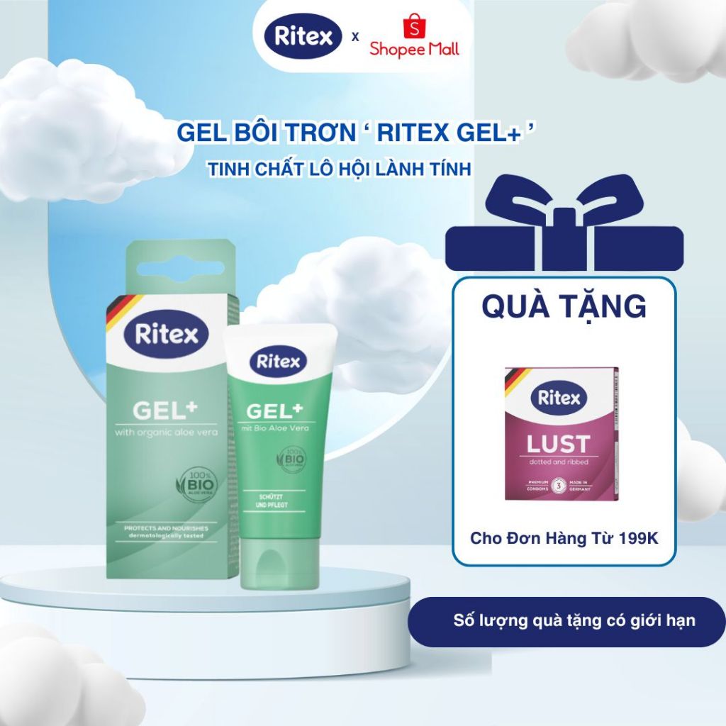 Gel Bôi Trơn RITEX GEL+ Gốc Nước Tinh Chất Lô Hội Tuýp 50ML Bôi Trơn Và Mát Xa Dưỡng Da Vùng Kín ...