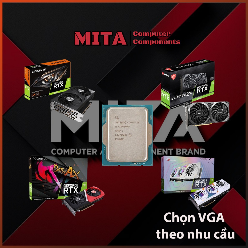 Bộ máy tính CPU i5 14600kf + 3060 12Gb + B760m + 2x16 Mita GMK | Shopee Việt Nam