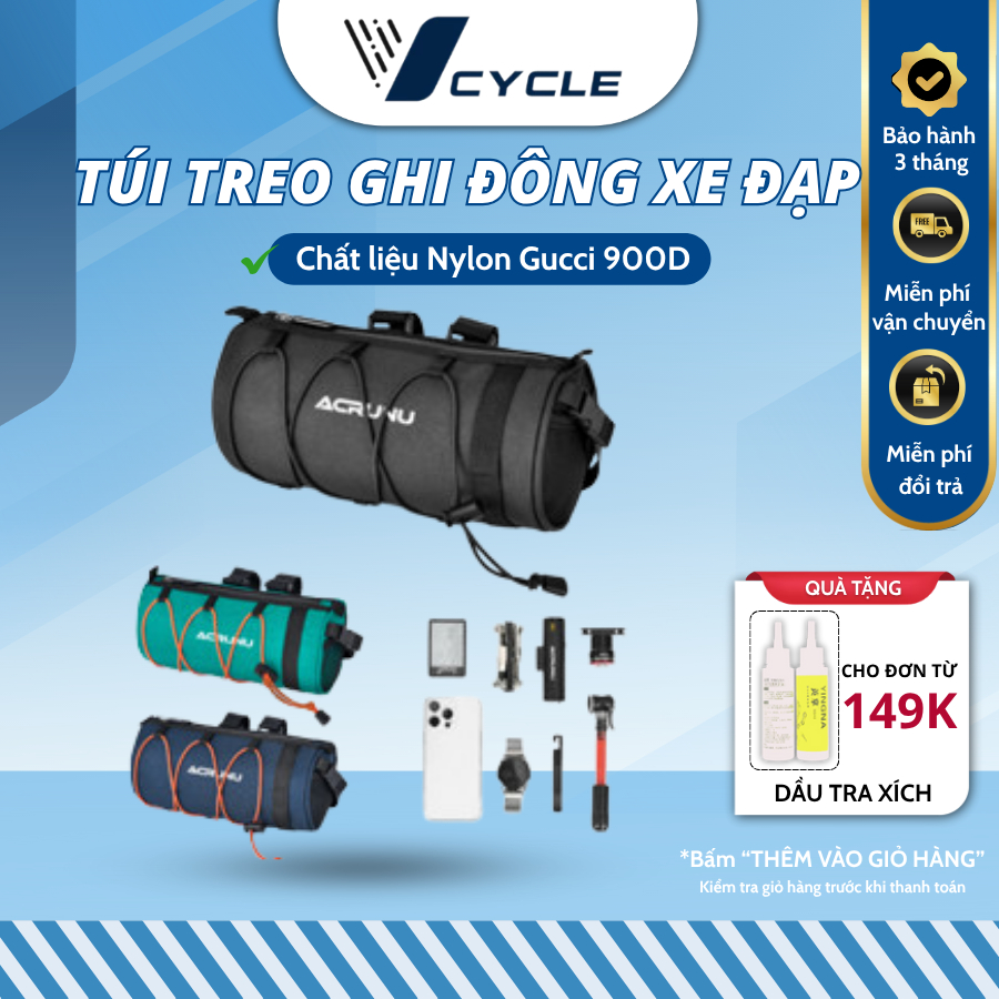 [Chính hãng Acrunu] Túi treo ghi đông xe đạp - Dung dịch 2L - Chất liệu ...
