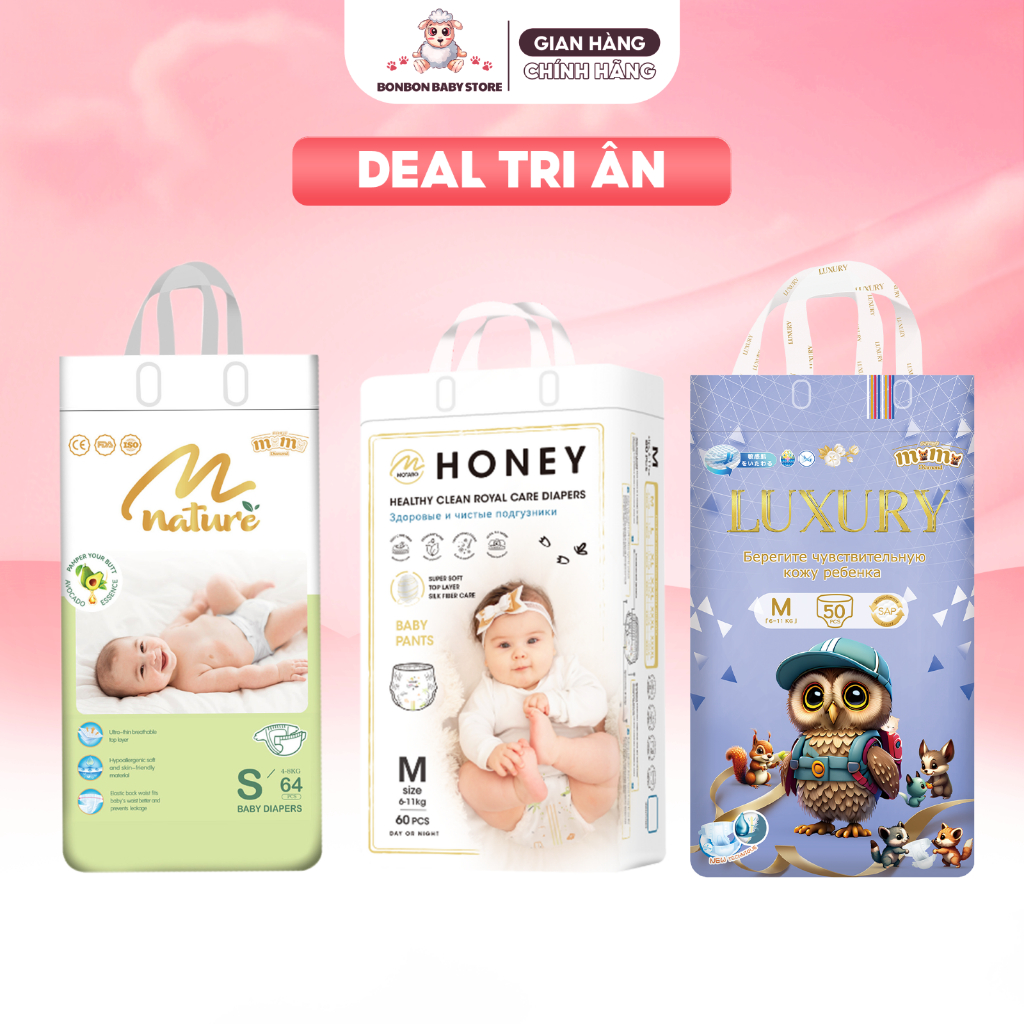 [TRI ÂN] Tã Bỉm Momo Honey, Momo Nature, Momo Luxury Chính Hãng ...