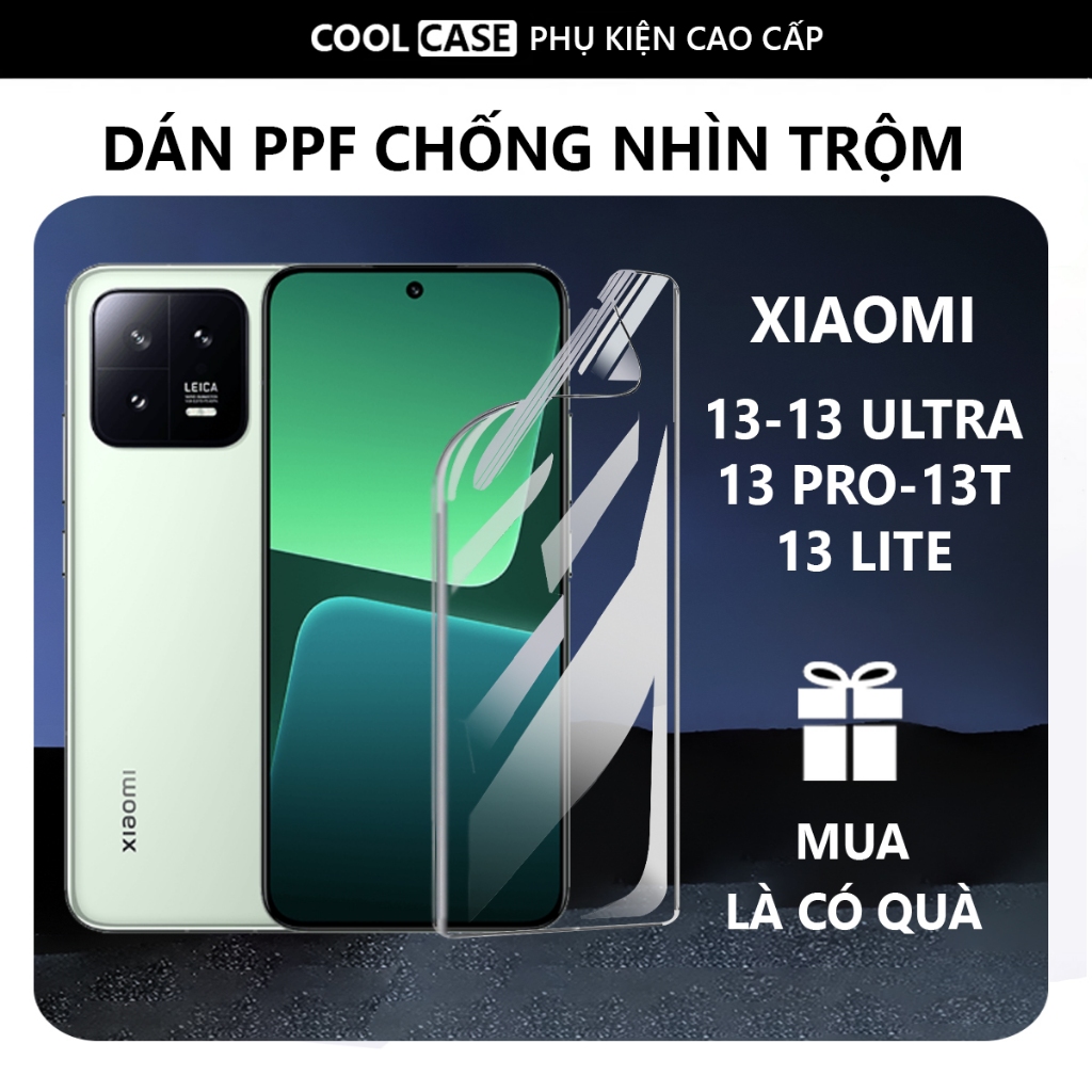 Miếng dán màn hình chống nhìn trộm Xiaomi 13/ 13 Pro/ 13T Pro/ 13 Lite/ 13 Ultra full màn, chống ...