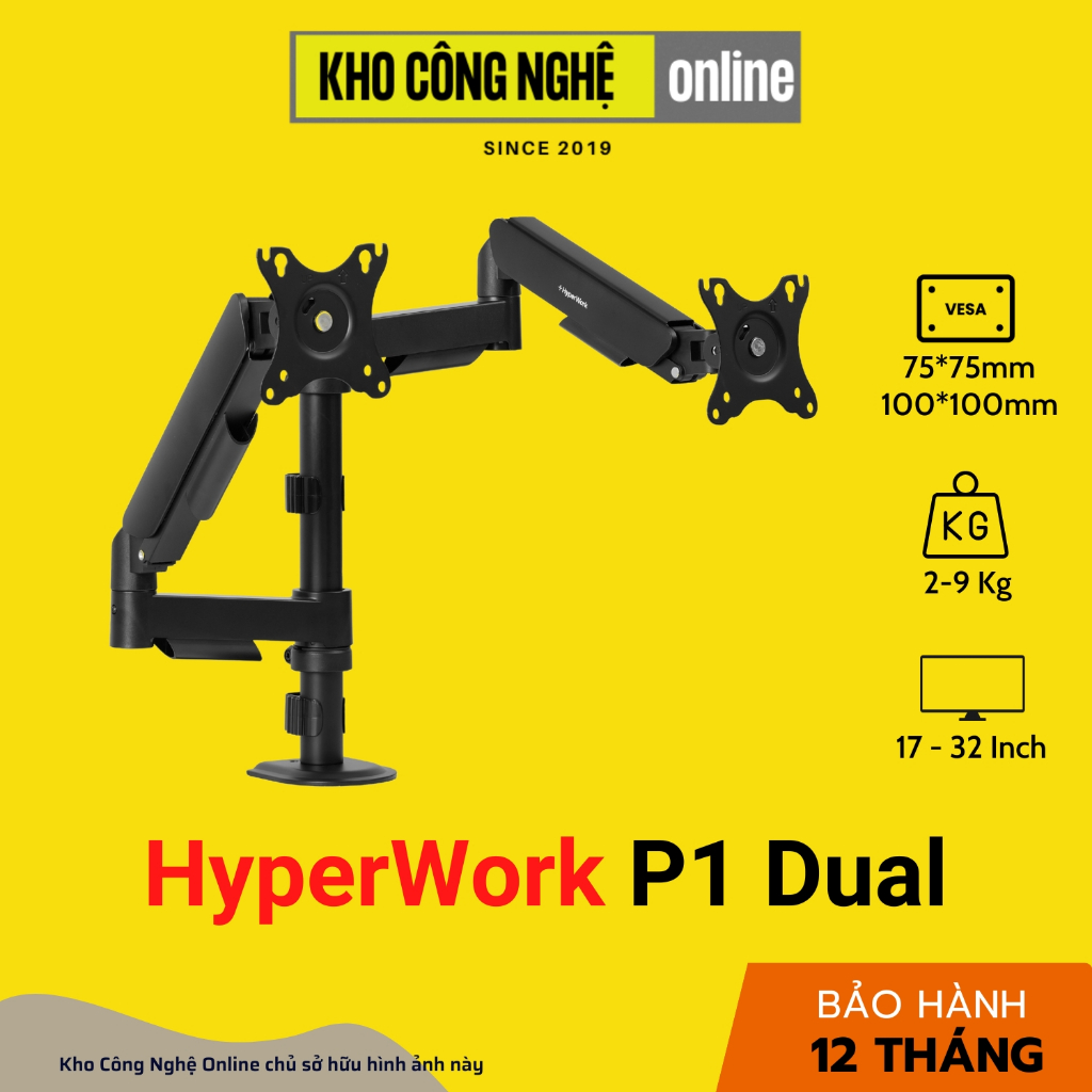 Giá treo / ARM màn hình HyperWork P1 Dual (Hàng Chính Hãng) | Shopee ...