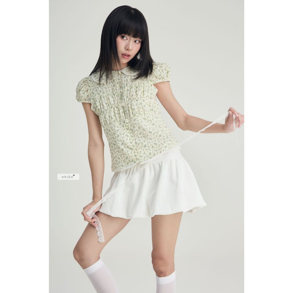 (CÓ ĐỦ SIZE) 𝐃𝐚𝐢𝐬𝐲 𝐓𝐨𝐩 - Áo kiểu nữ, áo sơ mi cổ sen họa tiết hoa nhí nhien.official BA478 ...