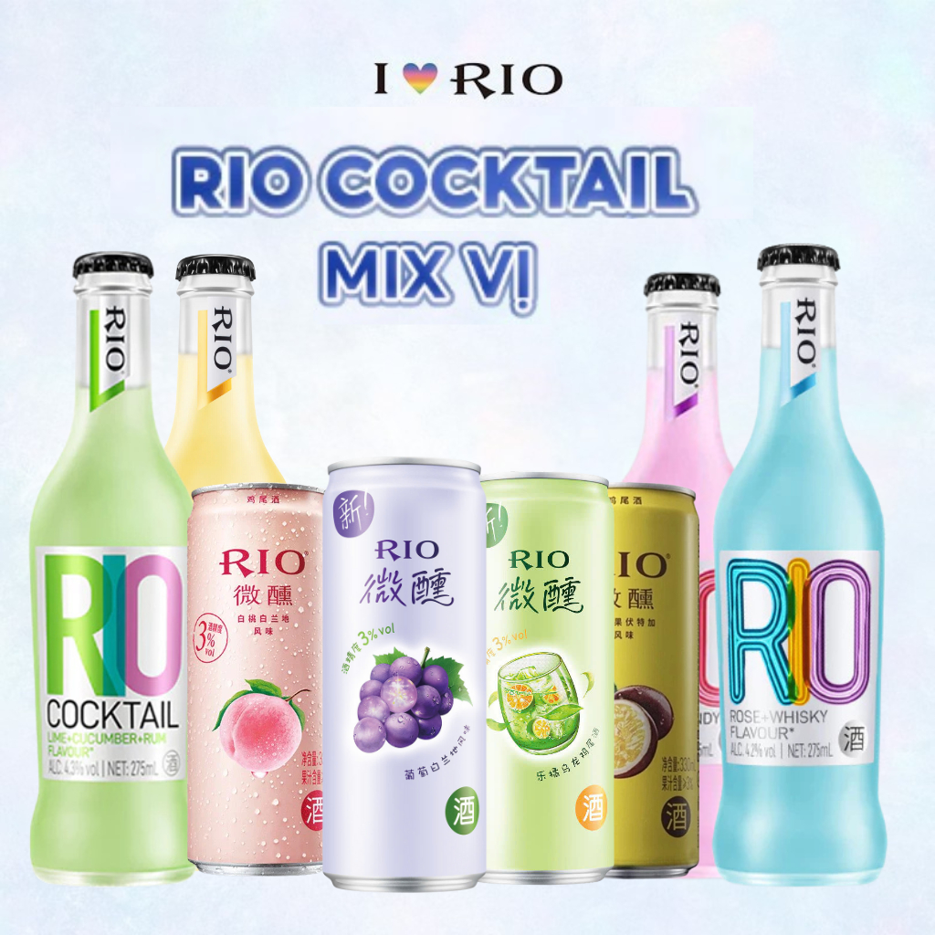 Nước trái cây lên men Rio Cocktail mix vị dạng lon 330ml/chai 275ml | Shopee Việt Nam