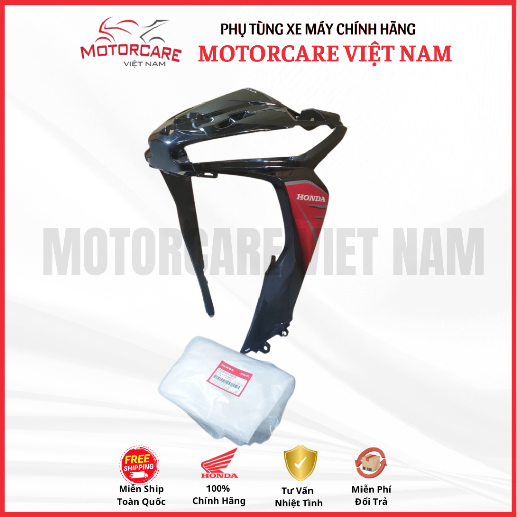 Bộ ốp trước | quây nạ trước WAVE RSX110 (2014) màu Đen đỏ NHB25M chính ...