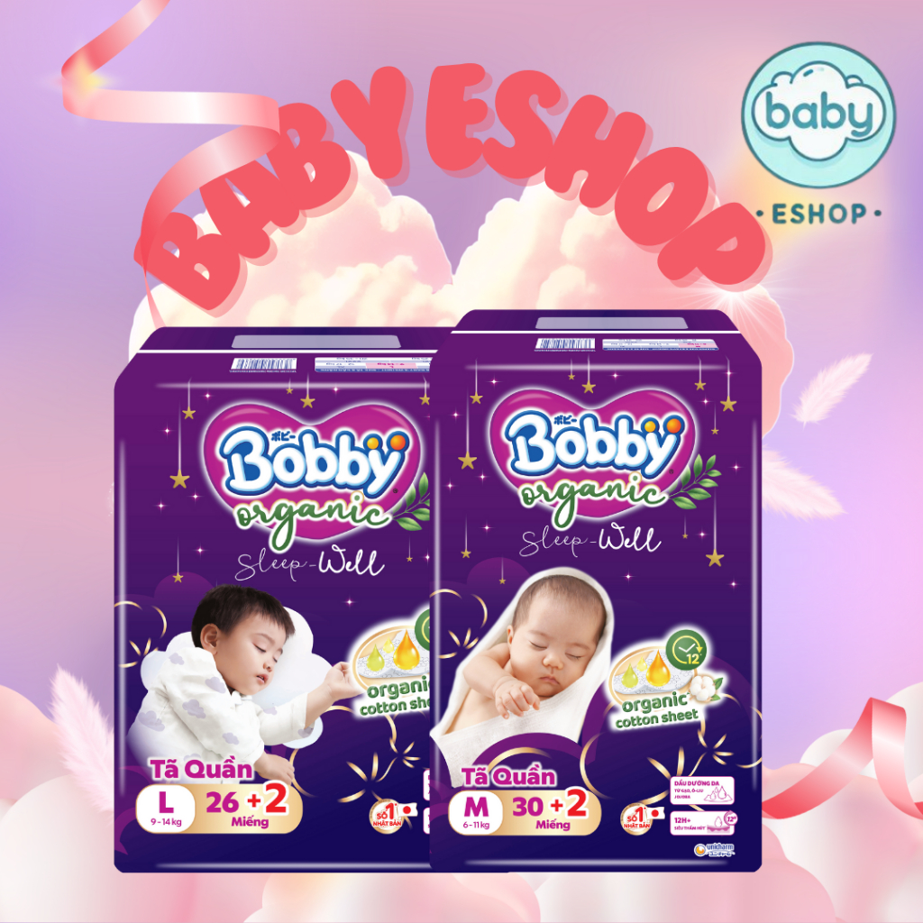 (SẢN PHẨM MỚI CAO CẤP) Tã quần ban đêm Bobby Organic Sleep Well chính ...
