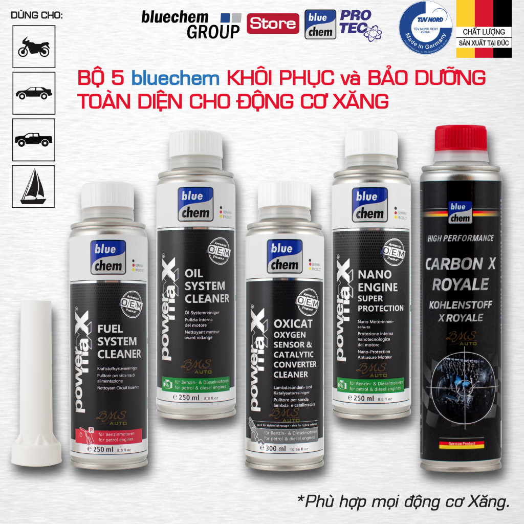 Bộ sản phẩm Bluechem Vệ sinh và Bảo dưỡng Động cơ Xăng | Shopee Việt Nam