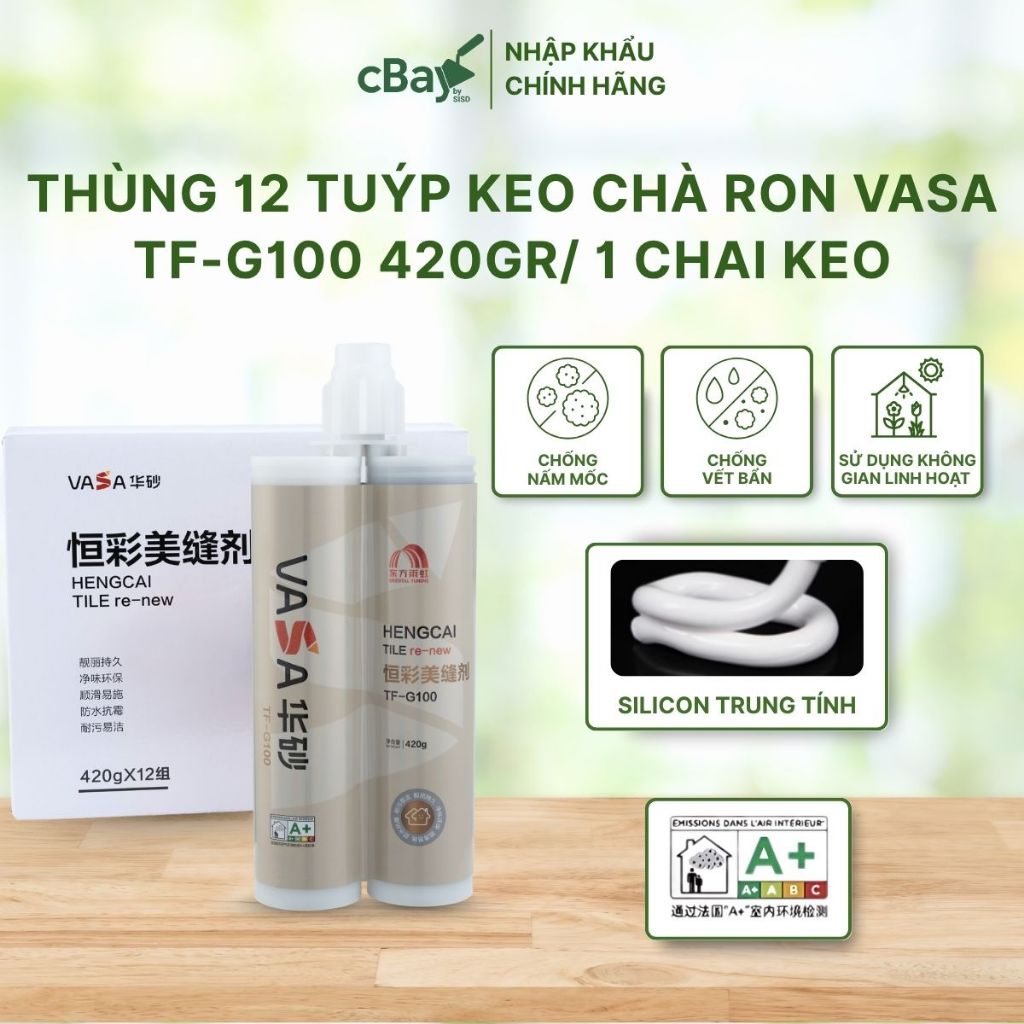 Thùng 12 chai keo 420G chít mạch gạch, keo chà ron gạch 2 thành phần ...
