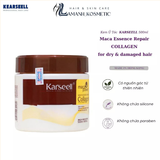 Kem ủ tóc KARSEELL MACCA COLLAGEN 500ML Phục hồi tóc mềm mượt | Shopee ...