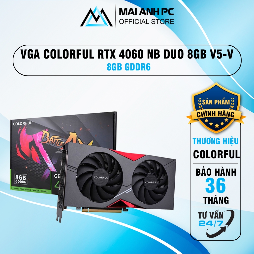 VGA Colorful GeForce RTX 4060 NB DUO 8GB V5-V | Shopee Việt Nam
