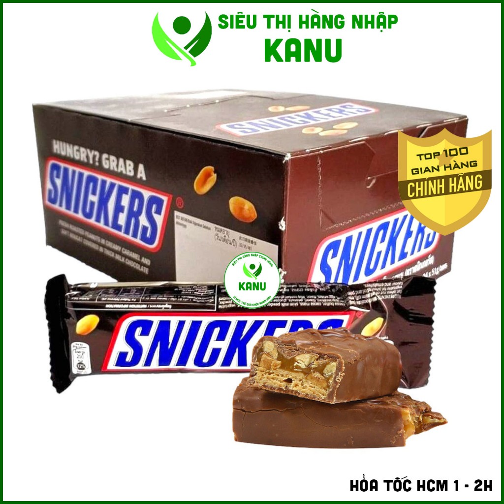 [Lốc 24 thanh] Kẹo socola mix hạt đậu phộng Snickers Mỹ thanh 51g, sô cô la ngon | Shopee Việt Nam