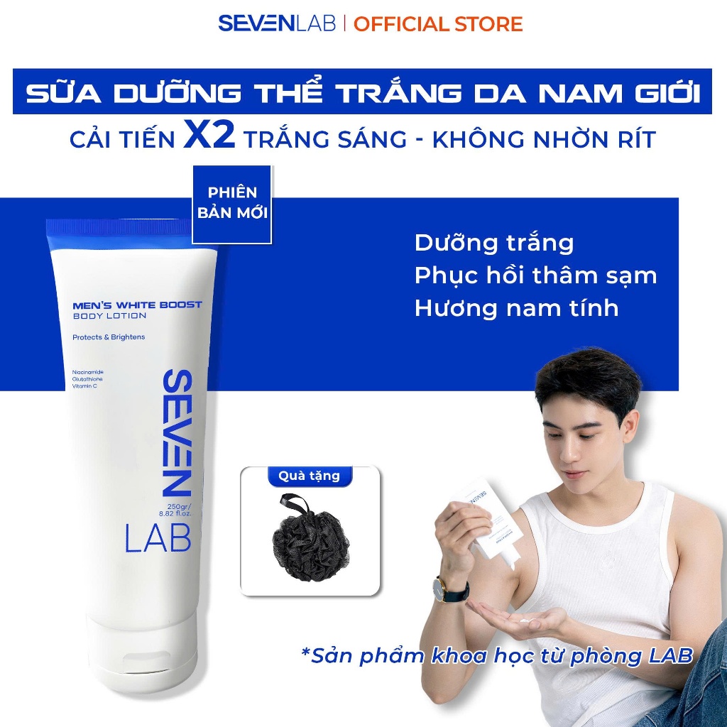 Sữa dưỡng thể giúp trắng da nam giới SEVENLAB chống lão hóa, cải thiện làn da đều màu 250gram ...