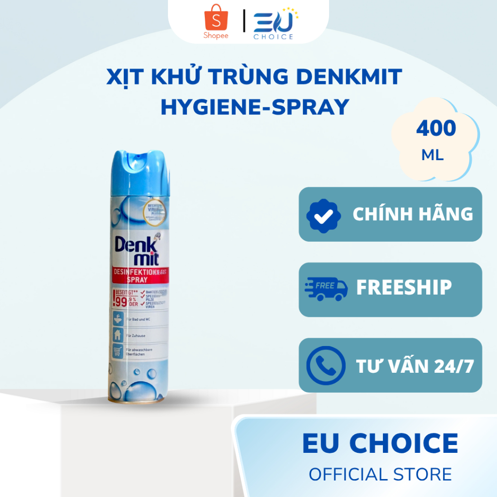 Xịt khử trùng Denkmit Hygiene Spray 400ml nhập khẩu Đức diệt 99.9% vi ...