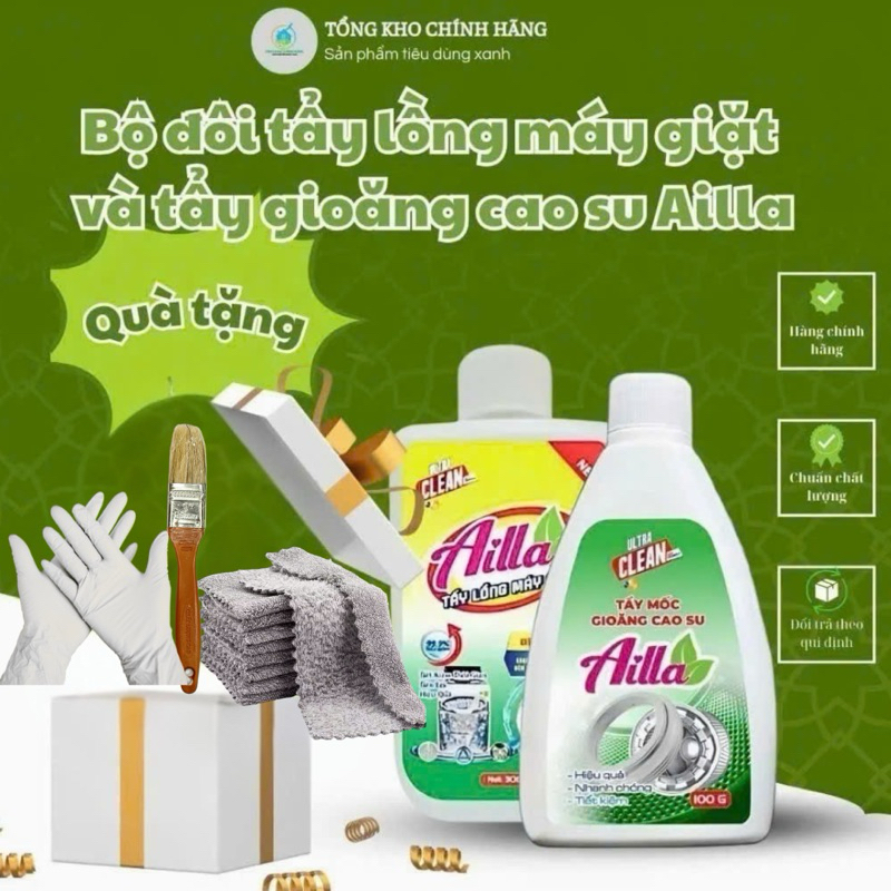 [MUA 2 TẶNG 3]ComBo Tẩy Lồng Máy Giặt Ailla 300gr+Tẩy Mốc Gioăng Cao Su ...