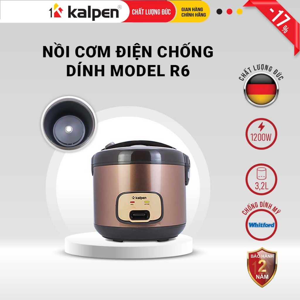 Nồi Cơm Điện Chống Dính Cao Cấp Model R6 3.2L-1200W Chính Hãng KALPEN ...
