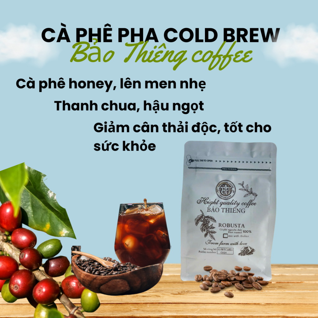 Cà phê Cold Brew nguyên chất (Robusta honey, lên men nhẹ), dùng pha ...