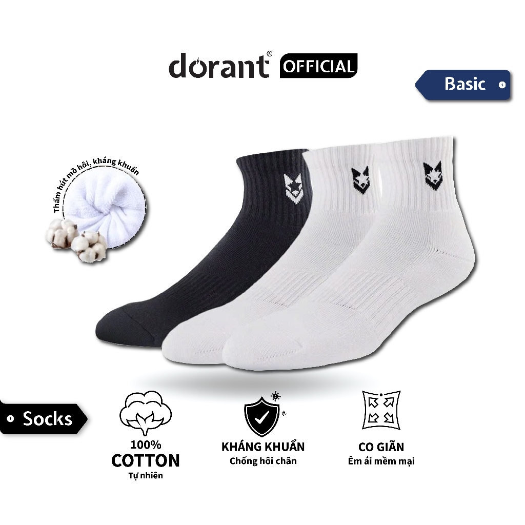 [Combo 5 TẶNG 1] Tất thể thao Redk cotton có đệm chống hôi chân, vớ ...