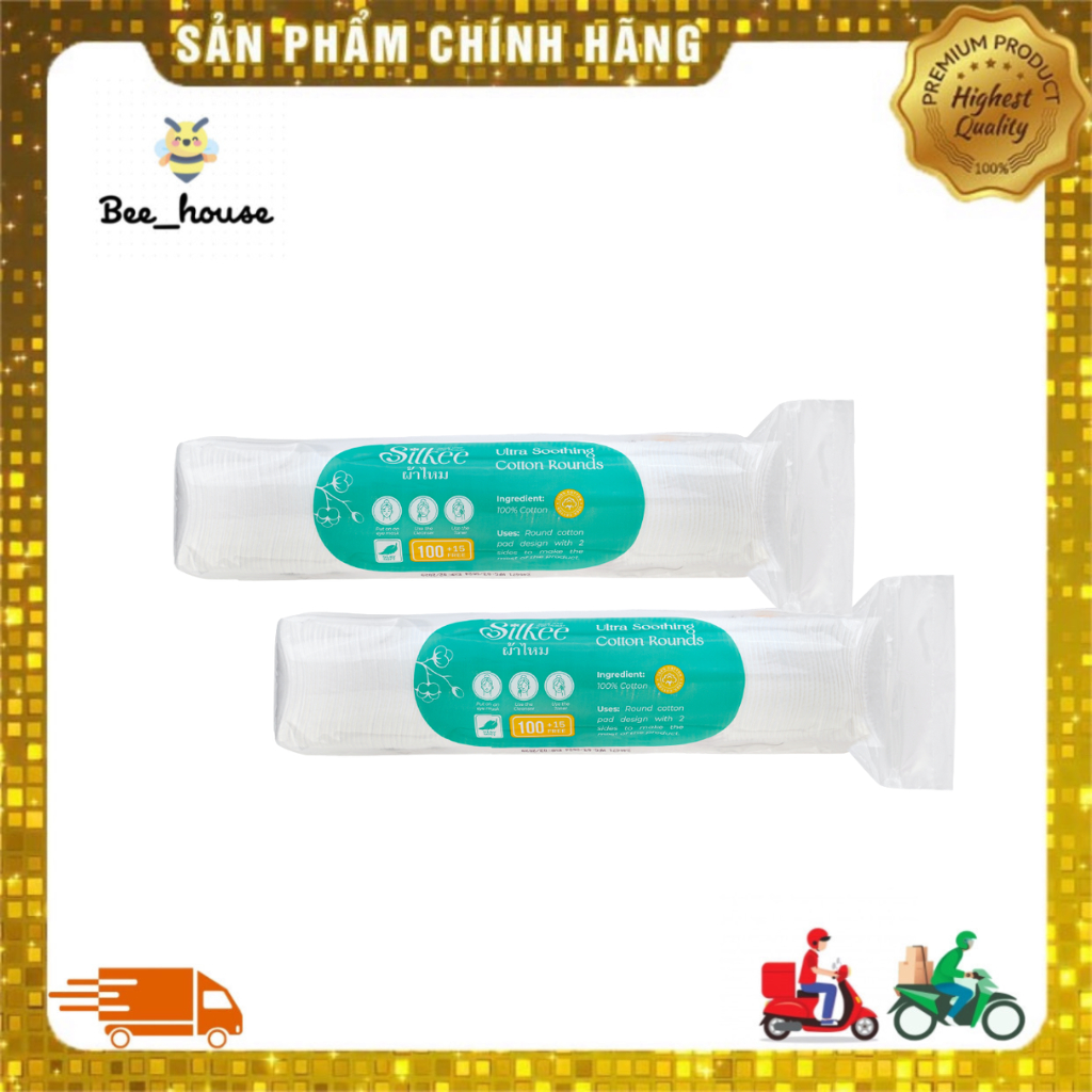Bông tẩy trang êm dịu Silkee Ultra Soothing Cotton Rounds - Bee house ...