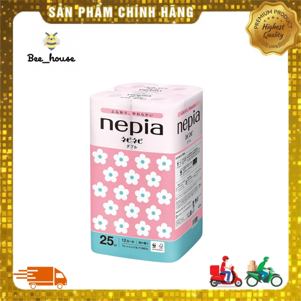 Giấy vệ sinh Nepia Nhật Bản hoa anh đào 12 cuộn 2 lớp - Bee house | Shopee Việt Nam
