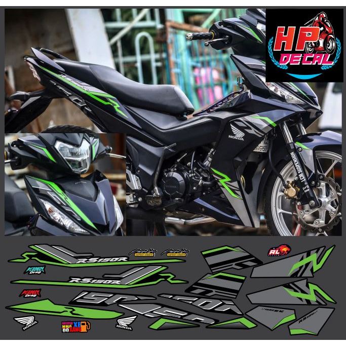 tem winner v1 rs150 đen xám xanh lục 1 decal rời 3 lớp ( kiểu bóng ...