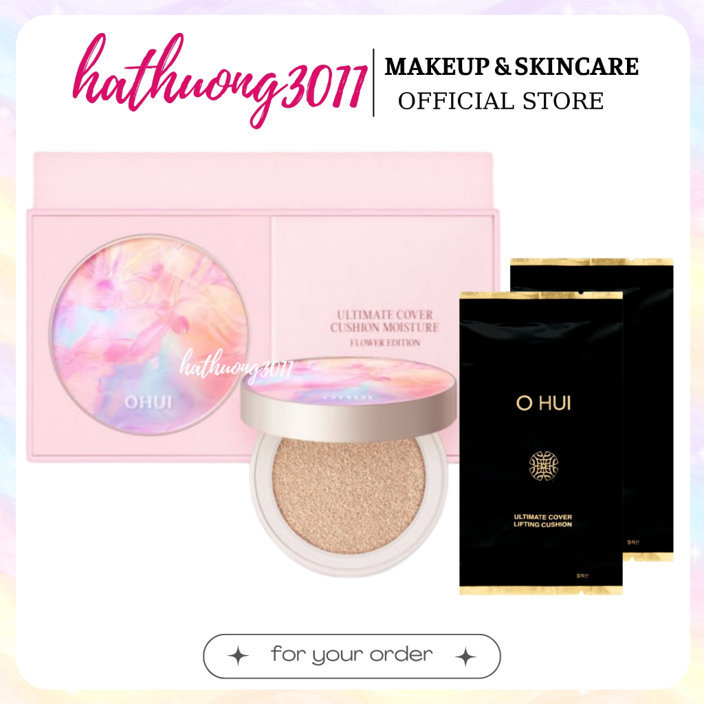 Set Phấn Nước O Hui Hoa Hồng Ultimate Cover Lifting Cushion SPF 50+/PA+++ Phiên Bản Mới 15gx3 ...