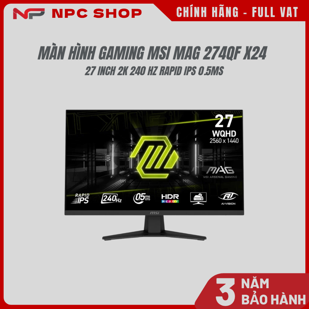 Màn hình Gaming MSI MAG 274QF X24 27 inch 2K 240 Hz Rapid IPS 0.5ms ...