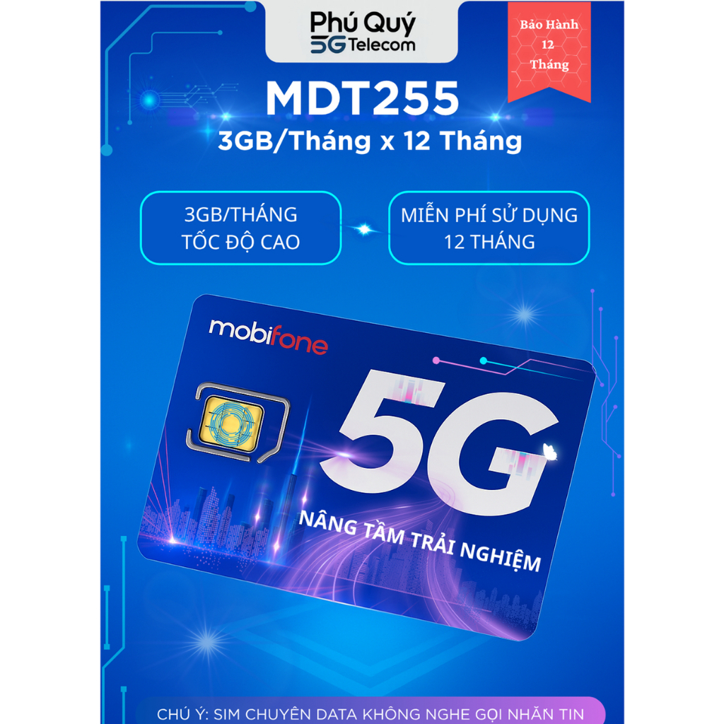Sim 4G - 5G Mobifone Gói Cước MDT255A 3GB Tốc Độ Cao Mỗi Tháng Sử Dụng ...