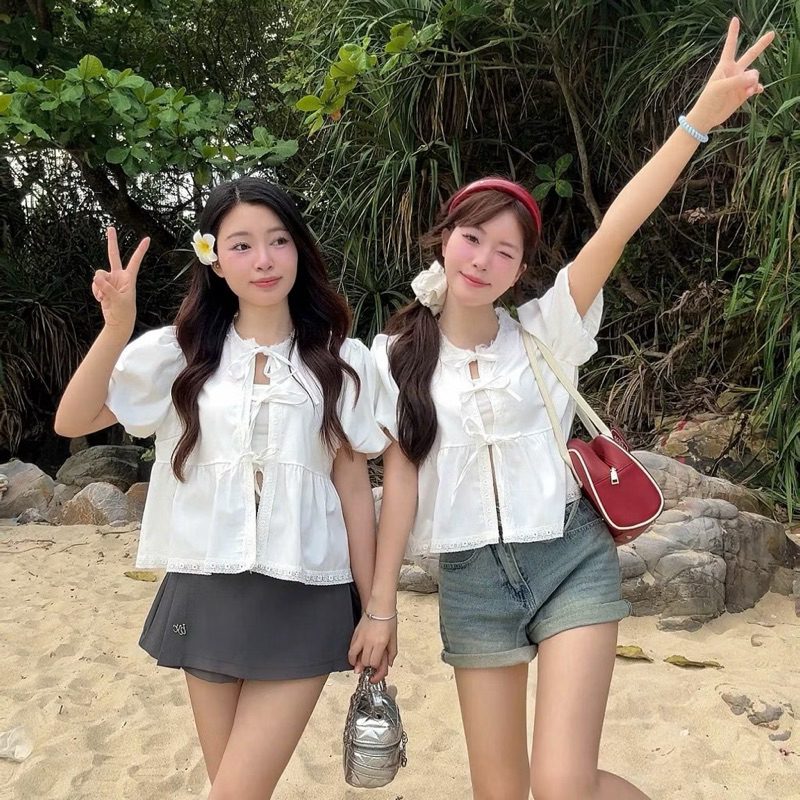 ÁO BABYDOLL VIỀN REN CAO CẤP- Kèm áo quây( từ 40-65kg) | Shopee Việt Nam