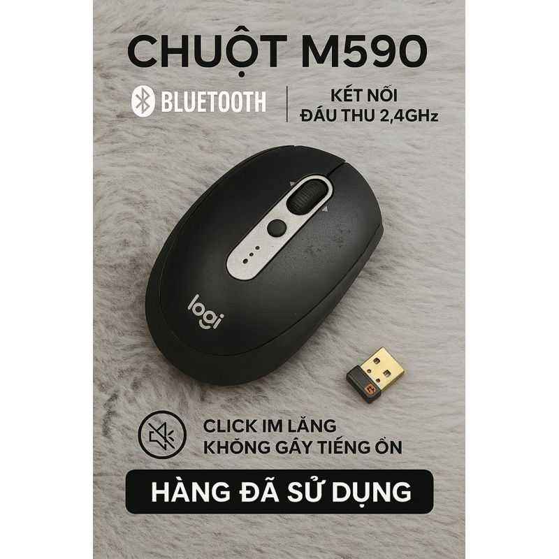 Chuột không dây M590 2nd (đsd) – Kết nối Bluetooth & USB, Click im lặng ...